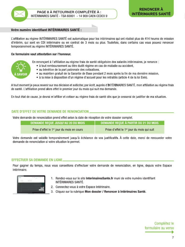 Formulaire de Dispense 2024 | PDF