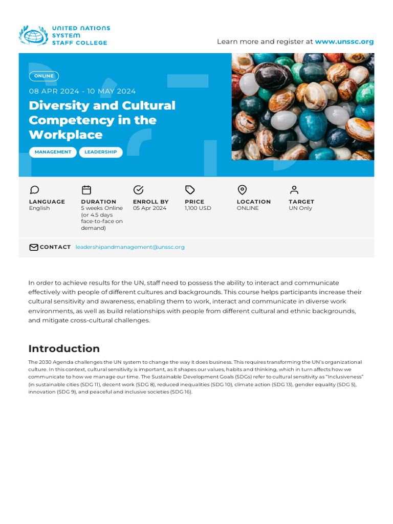 Diversity and Cultural Competency in The Workplace | PDF | Social ...