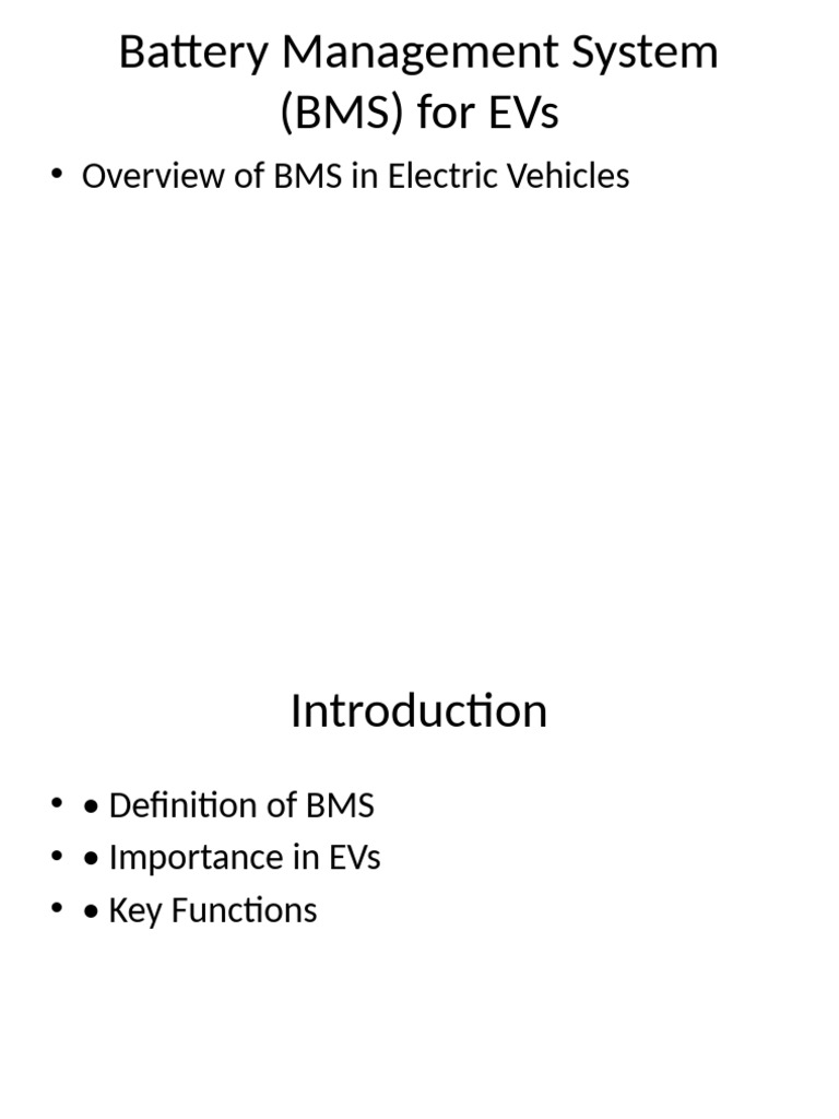 BMS For EVs | PDF