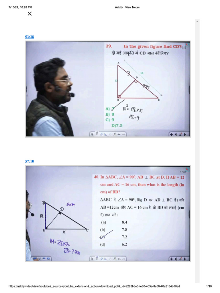 423 - Geometry Right Angled Triangle | PDF