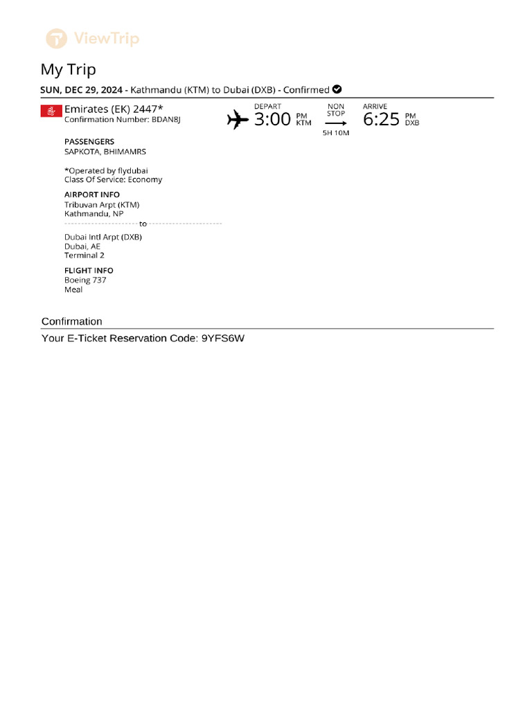 Etkt Sapkota Bhima Mrs | PDF