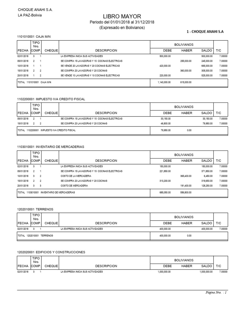 Libro Mayor | PDF | Pagos | Economias