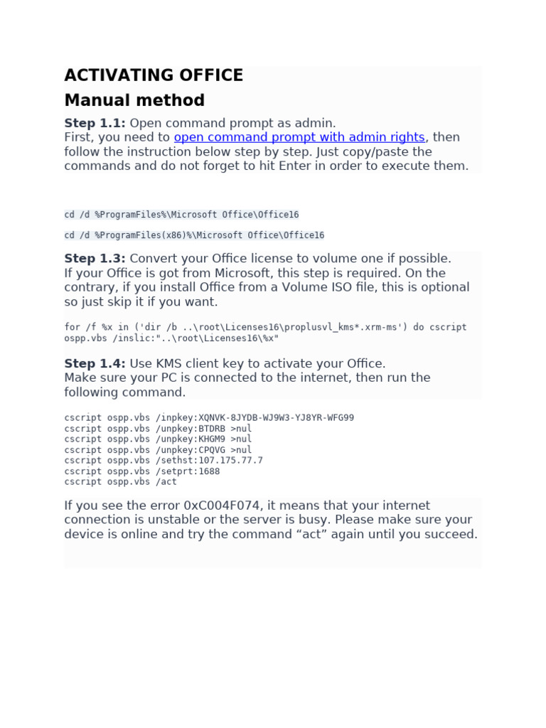 Activating Office - 090923 | PDF