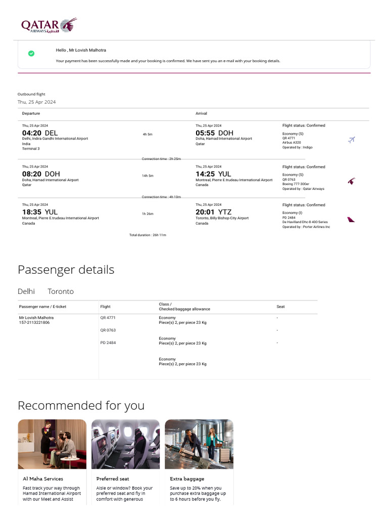 Journey Confirmation | PDF | Airlines | Transport