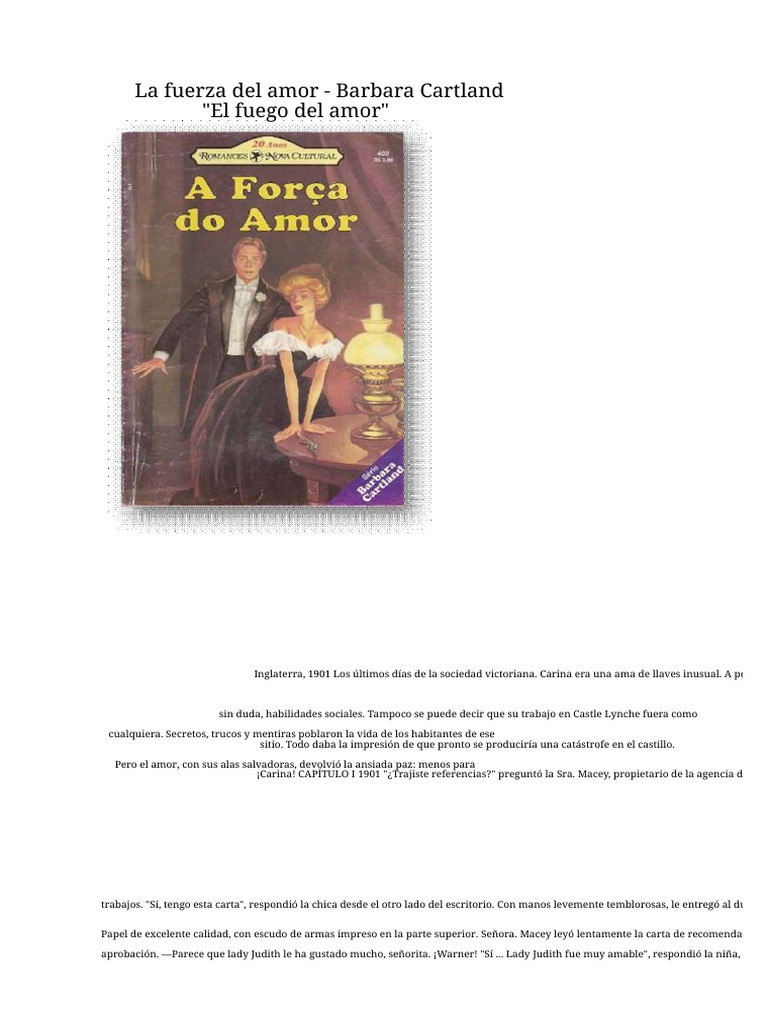 El Fuego Del Amor - Barbara Cartland | PDF
