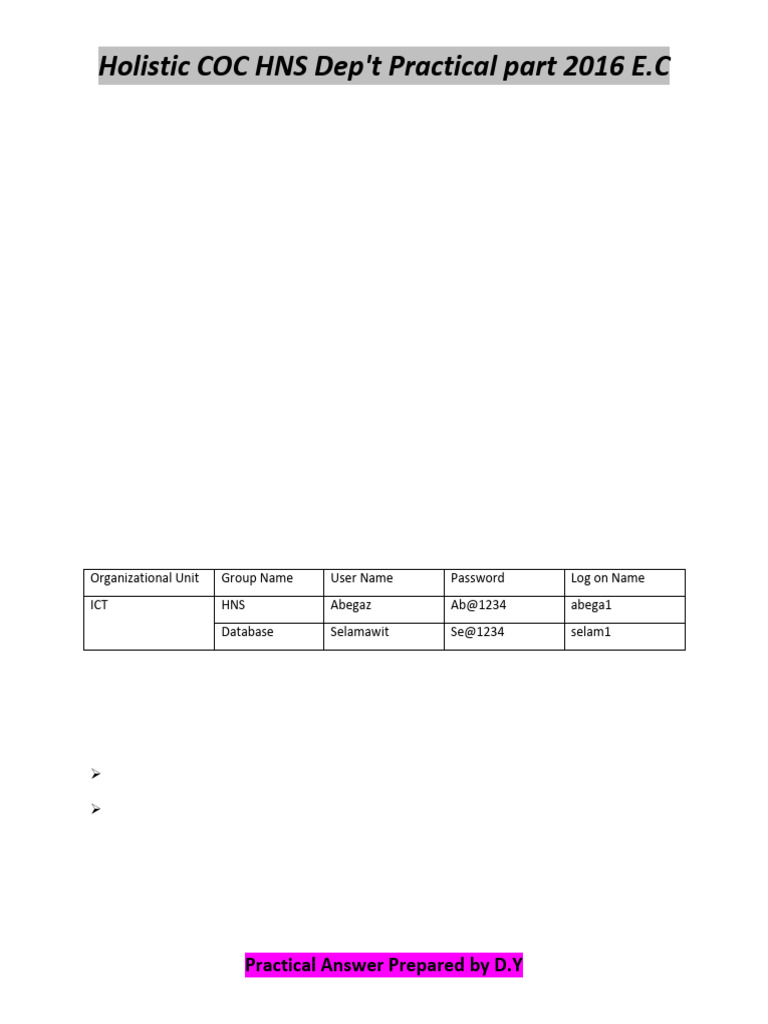 HNS Level 4 Practical Exam Guide 2016 | PDF | Computer Network | File ...