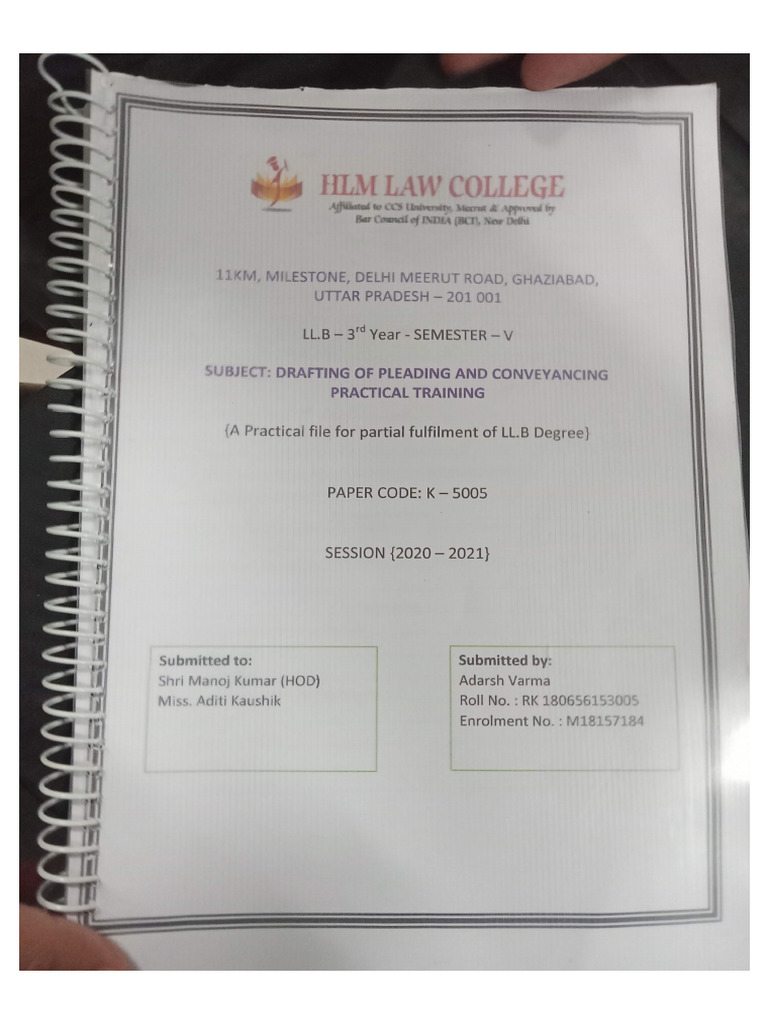 Practical File Drafting Pleading (1) 20-3-25 Kodad | PDF