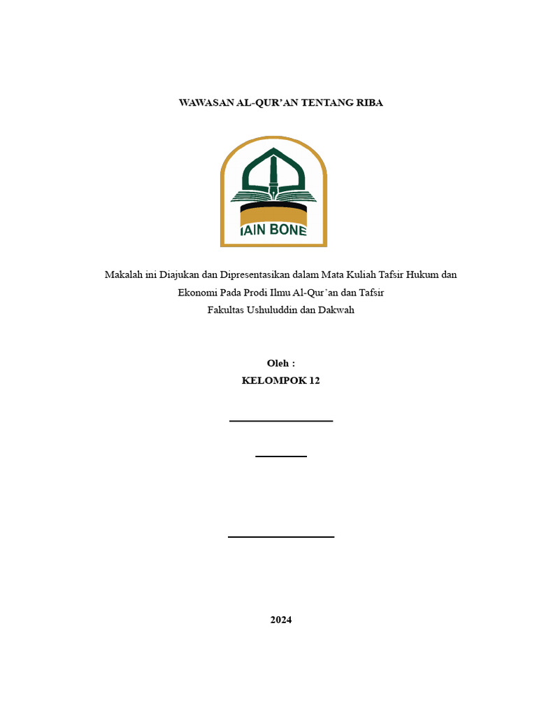 Wawasan Al-Qur'an tentang Riba | PDF