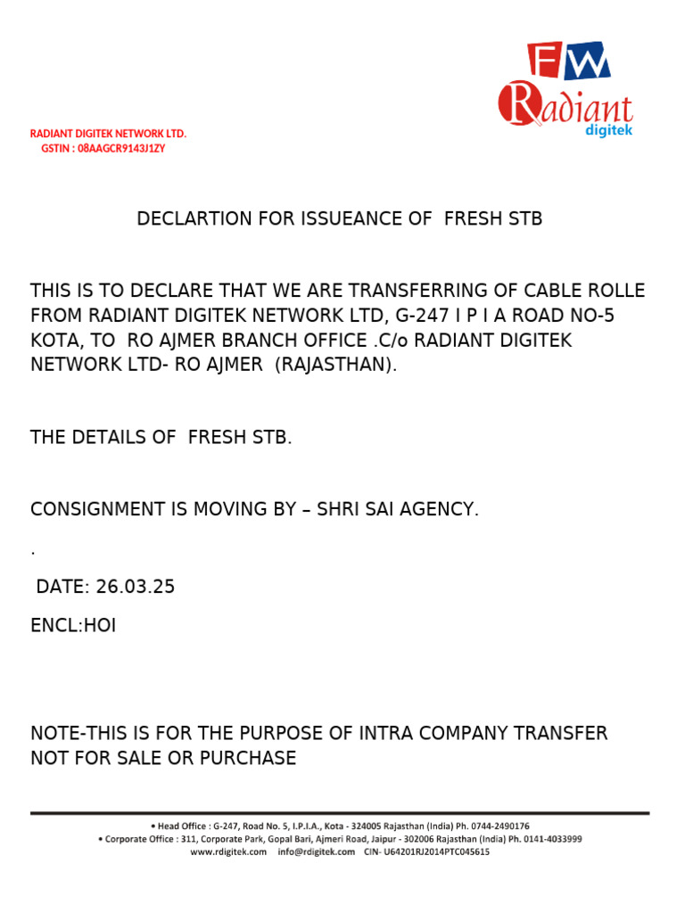 Decleration Letter | PDF