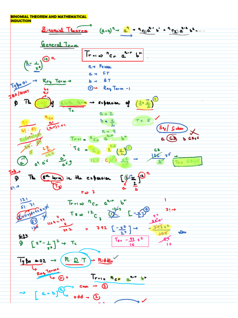 Binomial Theorem Overview | PDF