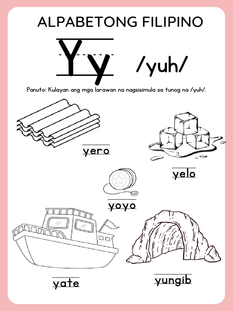 Pink Simple Alpabetong Filipino Letrang BB Worksheet | PDF