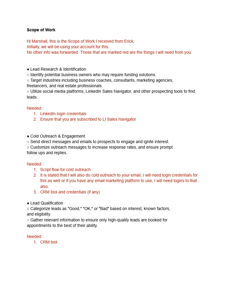 Lead Generation and Outreach Plan | PDF
