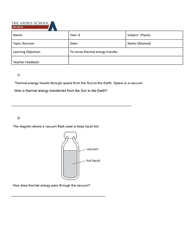 Revision Worksheet 2 | PDF