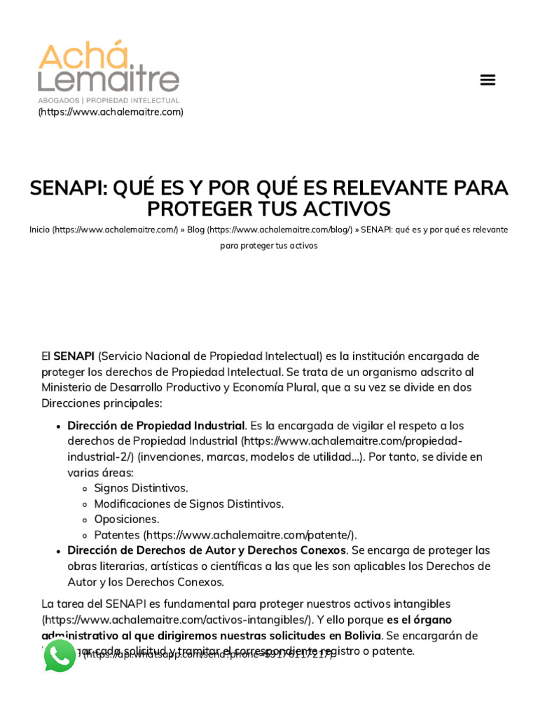 SENAPI_ Qué Es y Por Qué Es Relevante Para Proteger Tus Activos | PDF | Propiedad intelectual ...