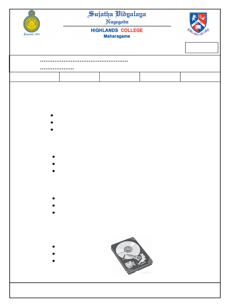 ICT Grade 4 - 1st Term Evaluation 2024 | PDF | Input/Output | Computer Hardware