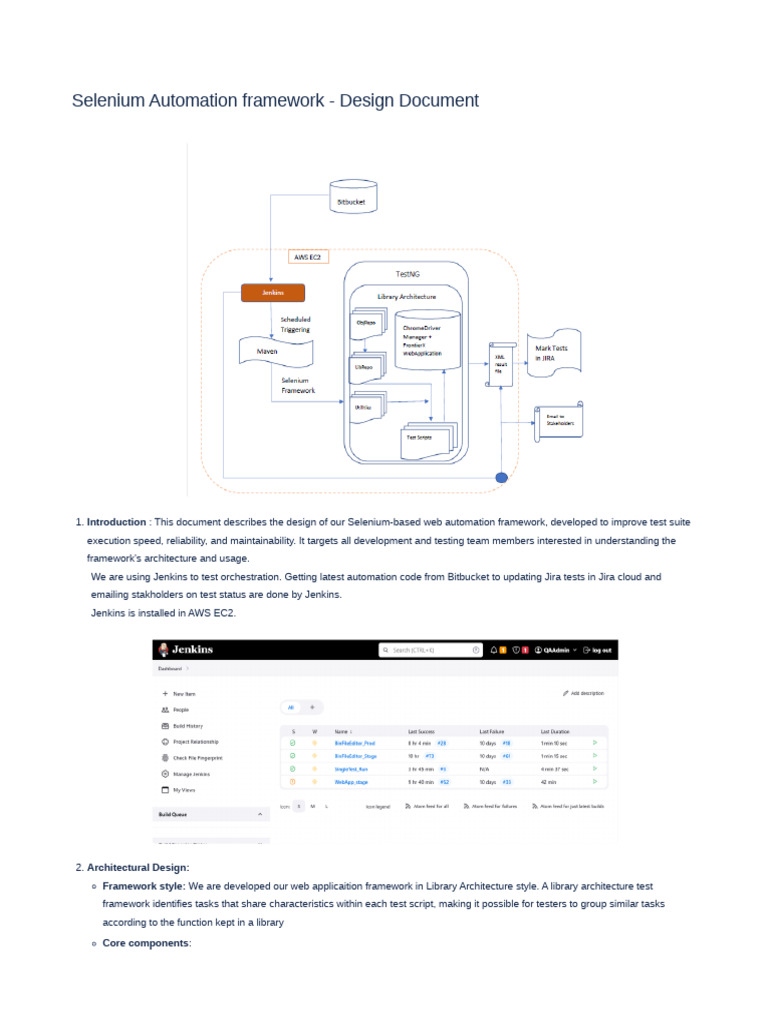 En-Selenium Automation Framework - Design Document-011024-042545 | PDF | Library (Computing ...