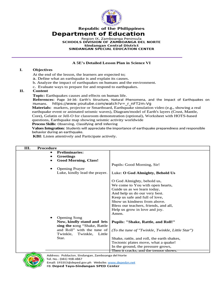 Earthquake Causes and Effects Lesson Plan | PDF | Earthquakes | Plate ...