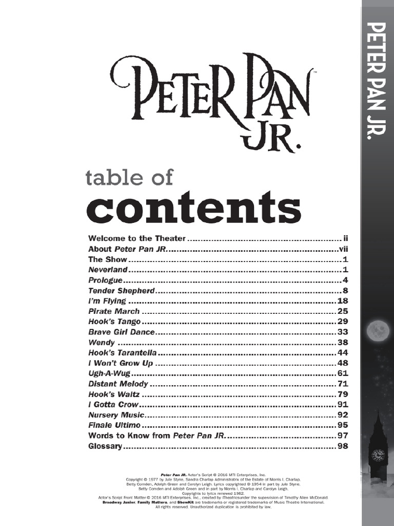 Peter Pan JR Prompt Script | PDF