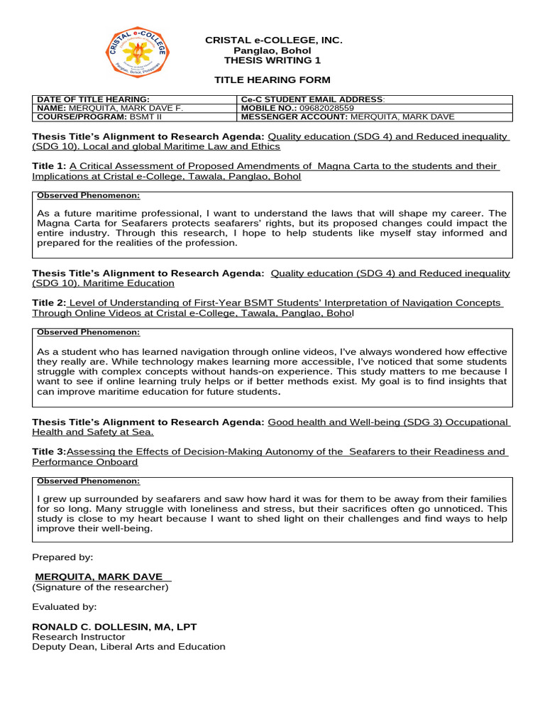 Title Hearing - Merquita | PDF
