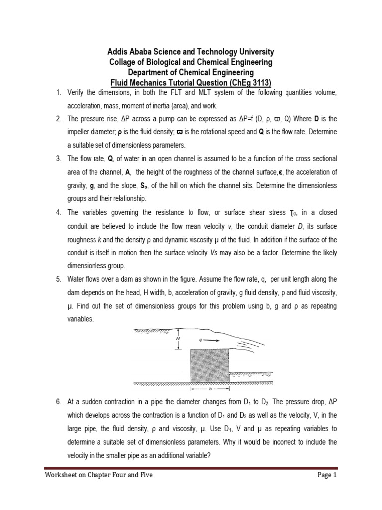 Fluid Mechanics Case Study Worksheet | PDF | Fluid Dynamics | Flow ...