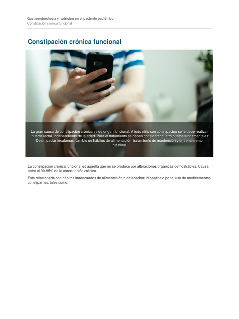 Constipación Crónica Funcional | PDF | Estreñimiento | Síndrome del ...
