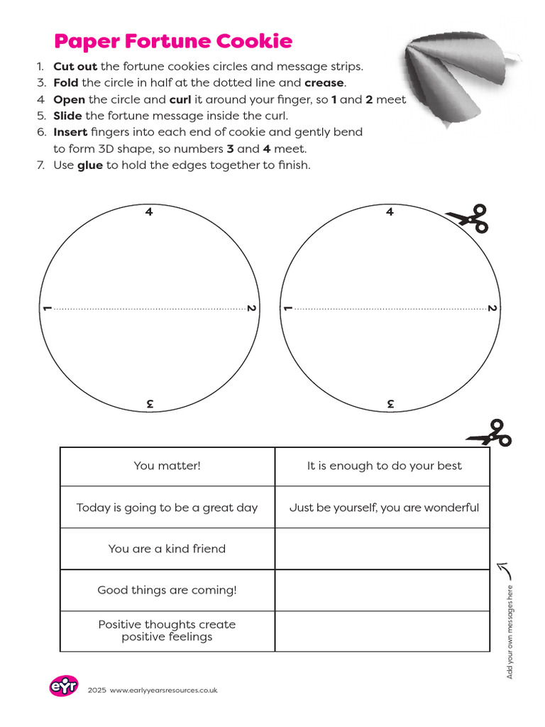 Paper Fortune Cookie Instructions | PDF