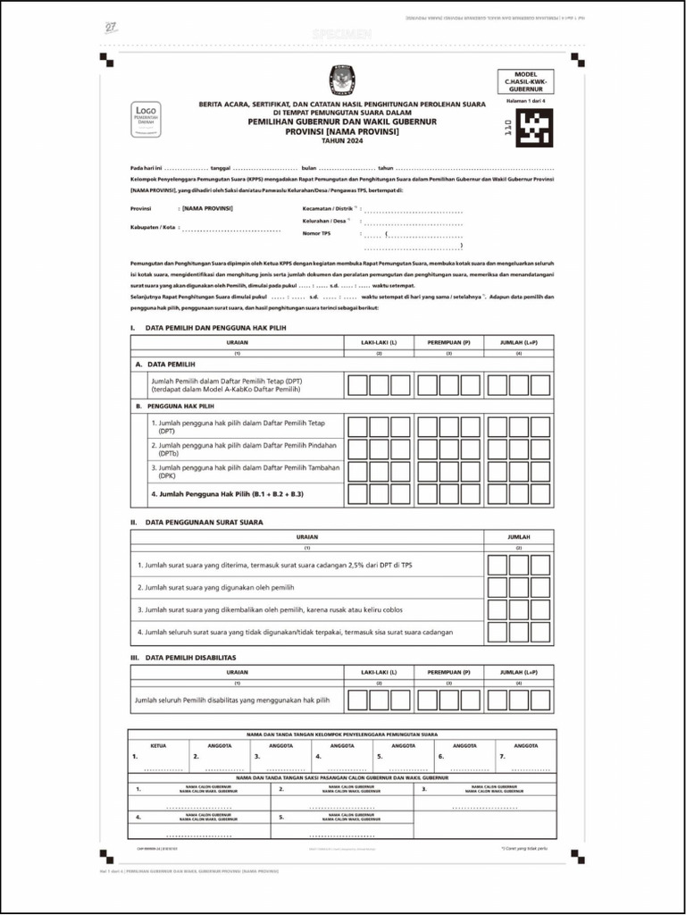 C.hasil KWK Gubernur C1.Plano (Gubernur) | PDF