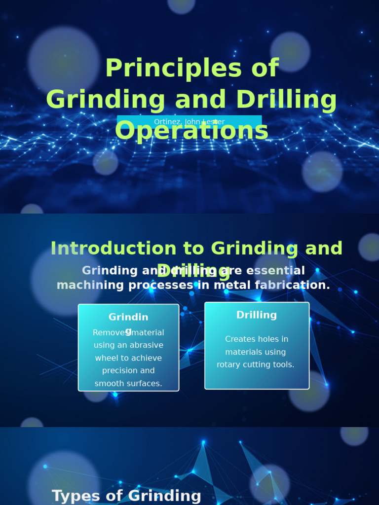 Principles of Grinding and Drilling Operations | PDF | Grinding (Abrasive Cutting) | Drilling