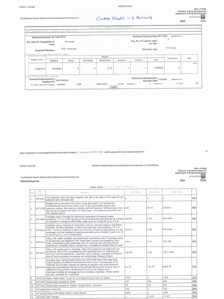 Revised - Cattle - Goat - Poultry Shelters - With Unskilled Curing Task | PDF