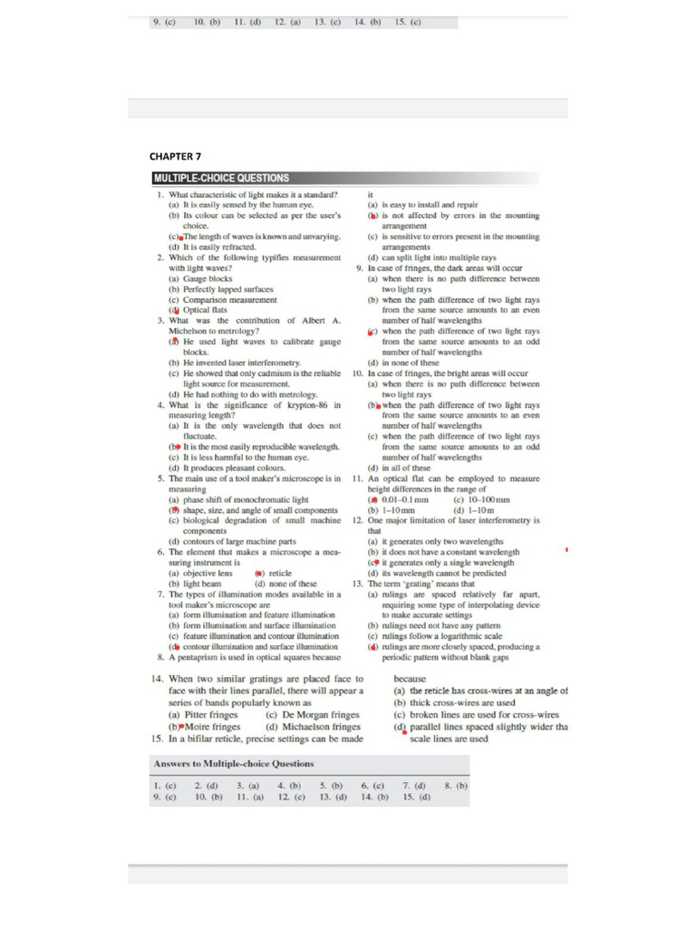 Metrology Test 13 | PDF