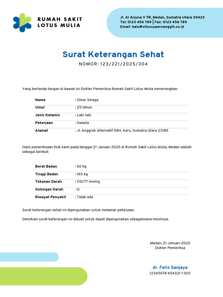 Surat keterangan sehat | PDF