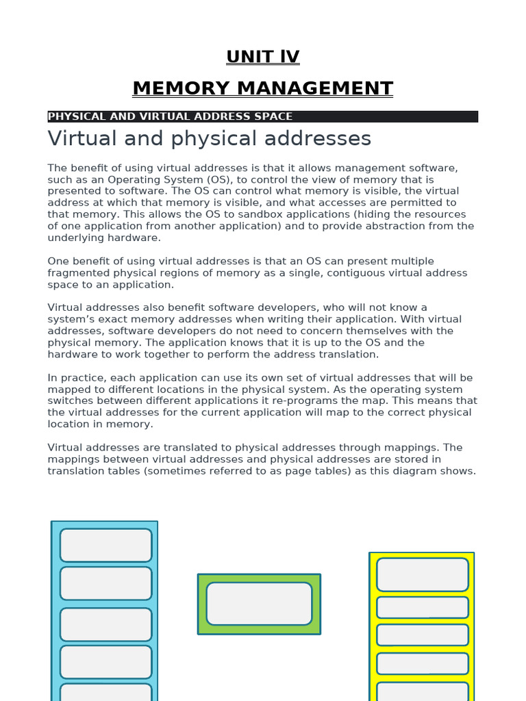Memory Management: Virtual vs Physical Addresses | PDF