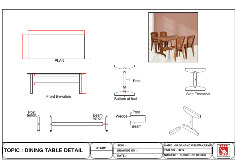 Dining Table Design Details | PDF