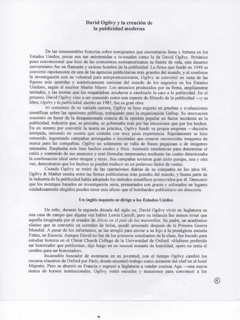 DAVID OGILVY Biografía | PDF