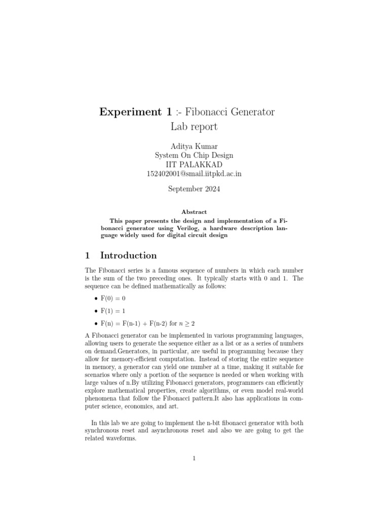 fibonacci_series_report _ | PDF | Bit | Computer Science
