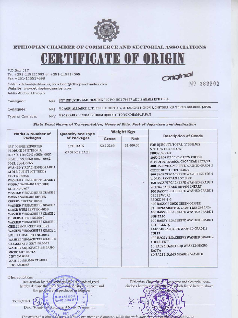 Certificate of Origin | PDF