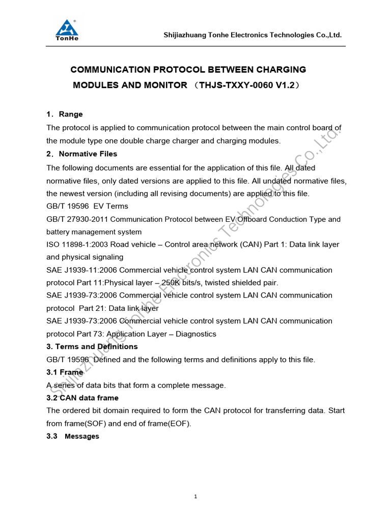 Charging Module Communication Protocol | PDF | Computer Data | Information And Communications ...
