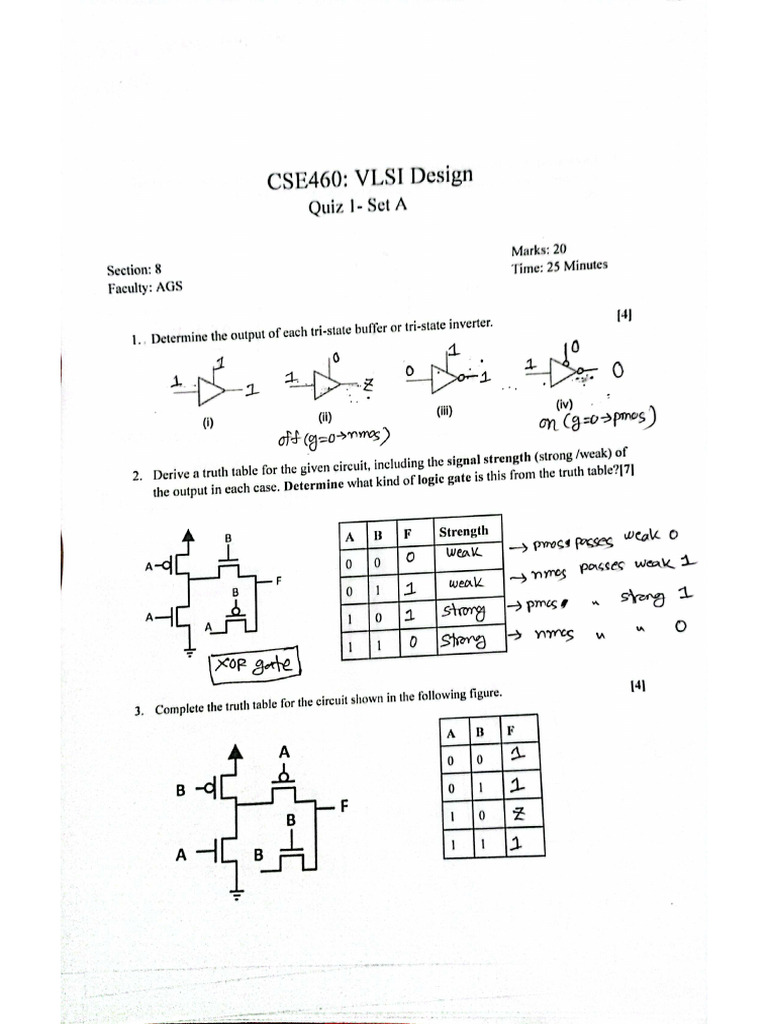 CSE460 Quiz1 Solution | PDF