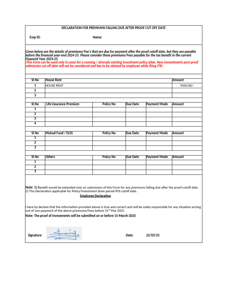 Future Declaration Form (1) | PDF