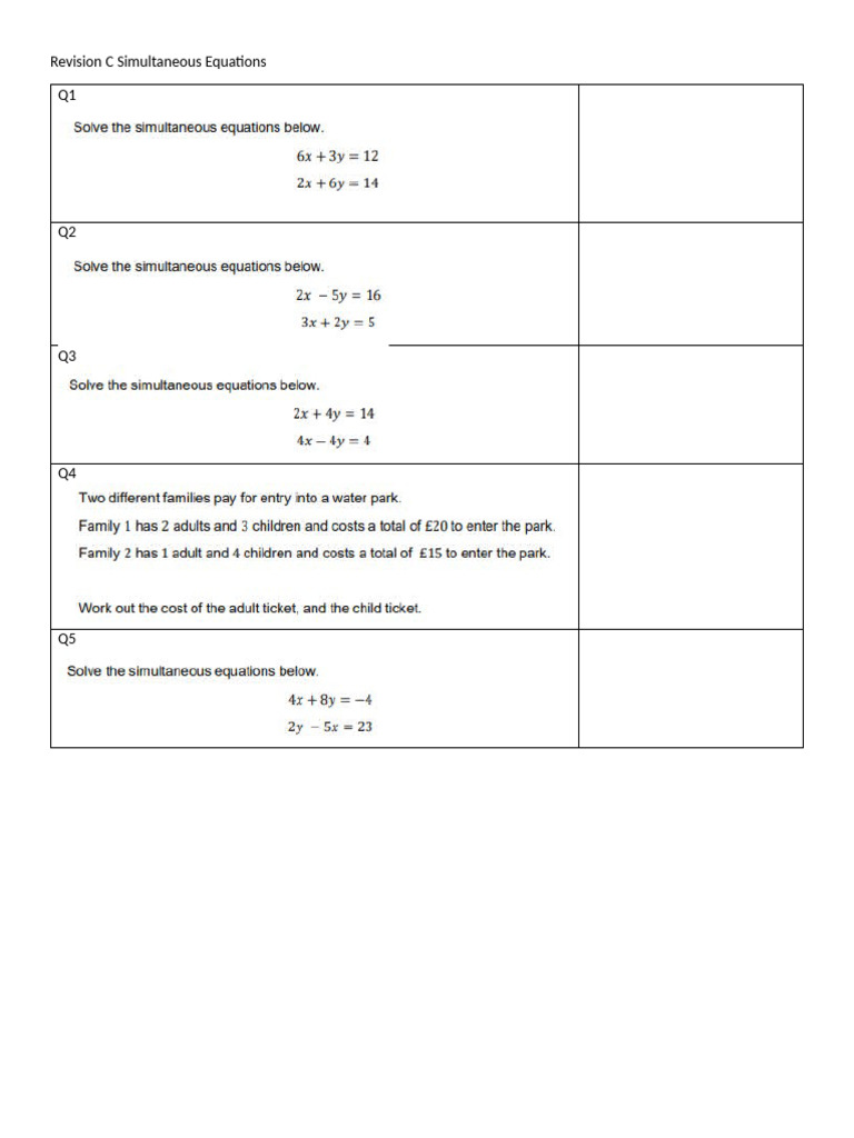 3 Simultaneous Equations | PDF