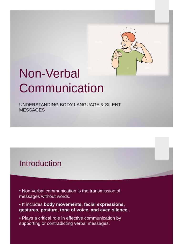 Non-Verbal Communication Presentation Updated | PDF | Nonverbal ...