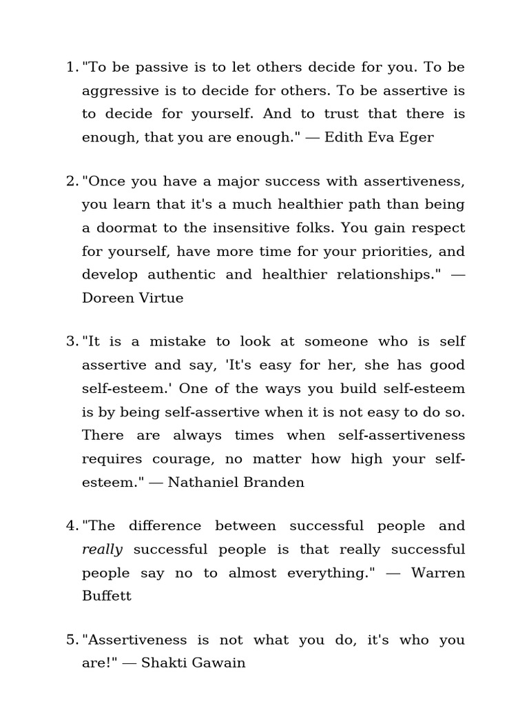 Assertiveness Quotes | PDF