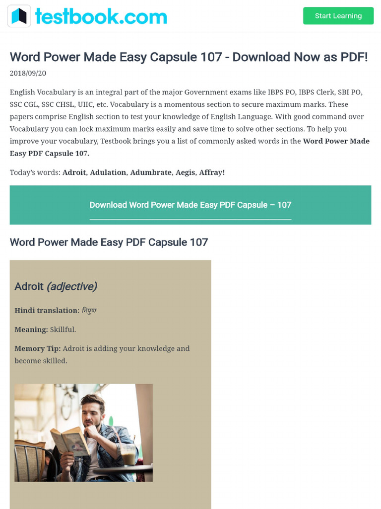 Word Power Made Easy PDF Capsule 107 | PDF