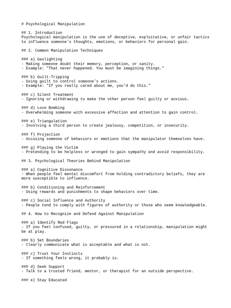 Psychological Manipulation | PDF