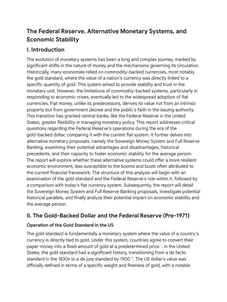 Monetary Systems - Past and Future | PDF | Gold Standard | Money
