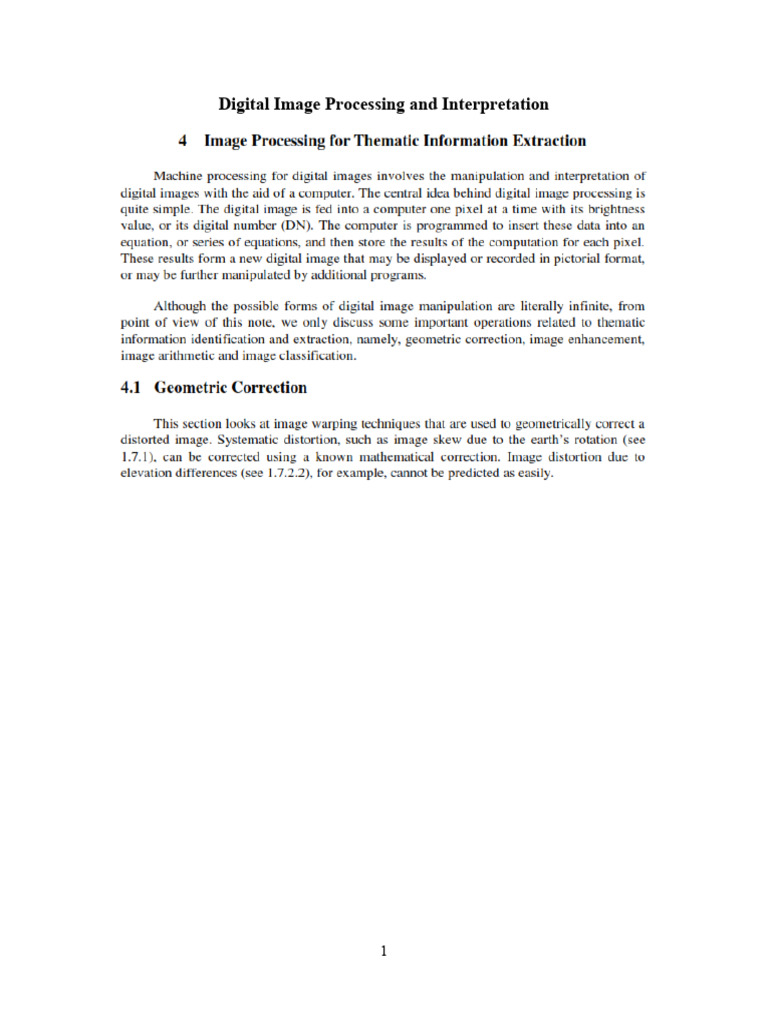 Geometric Correction&Image Enhancement | PDF