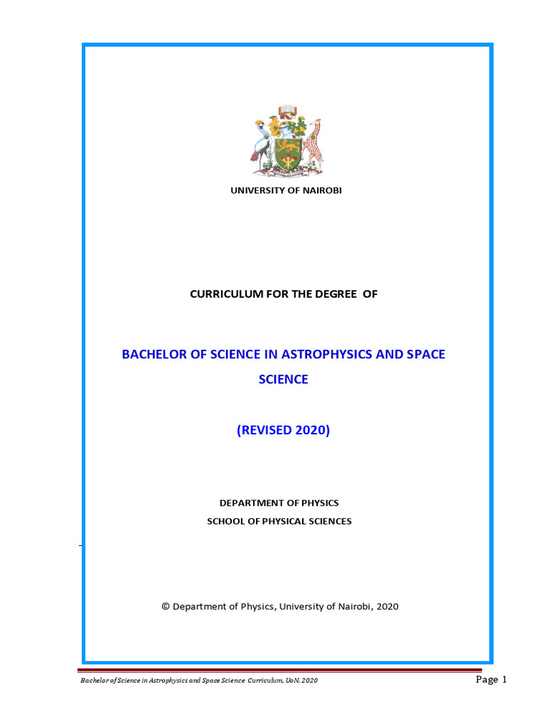 UoN Astrophysics Degree Curriculum 2020 | PDF | Physics | Astronomy