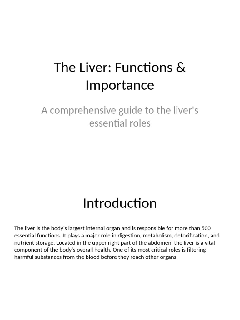 Detailed Liver Presentation v2 | PDF