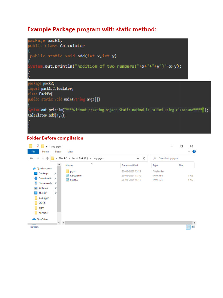 Package Program With Static Method | PDF