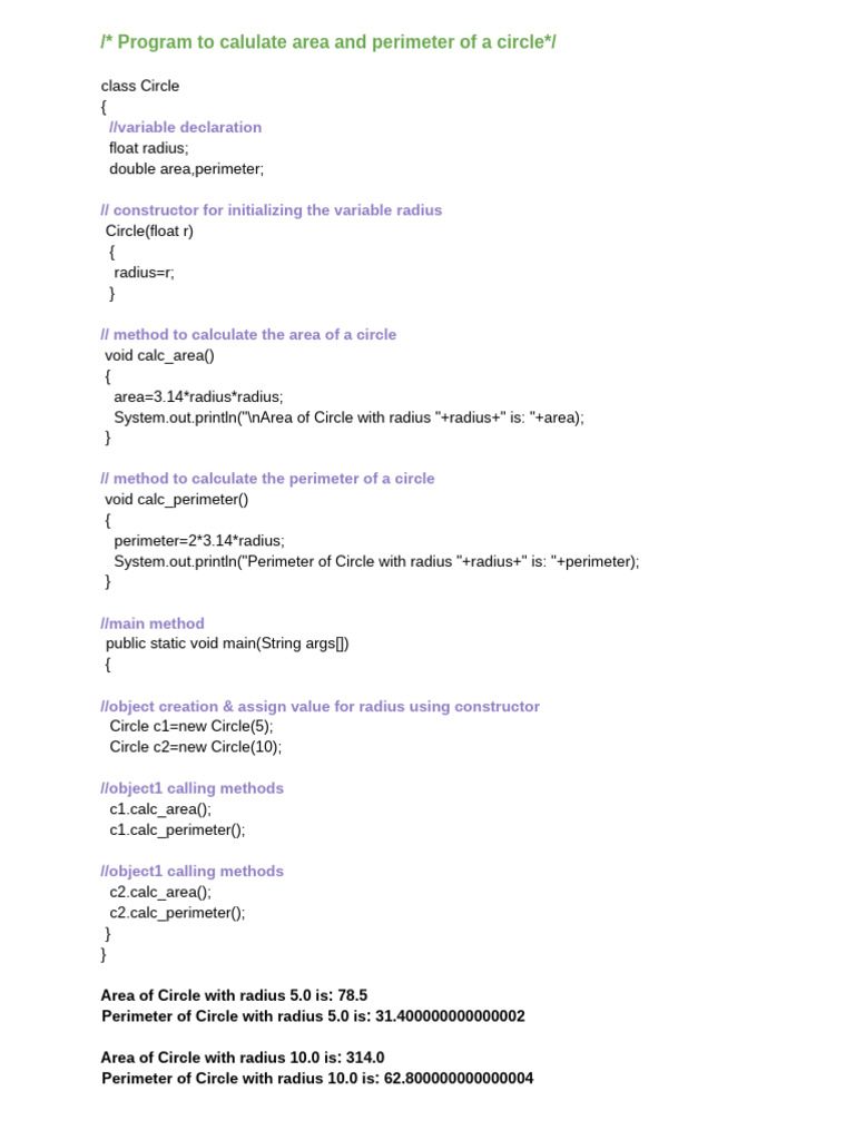 Circle program | PDF
